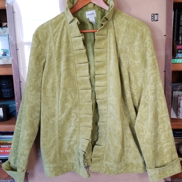 Chico's | Jackets & Coats | Chicos Light Green Textured Jacket With ...
